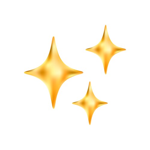 Gold star emoji icon glittering sparkle magic Vector Image