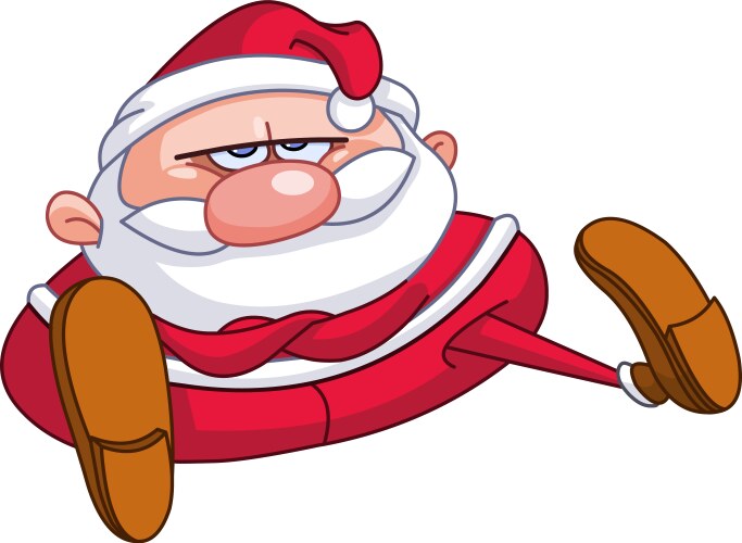 Cartoon happy santa claus waving Royalty Free Vector Image