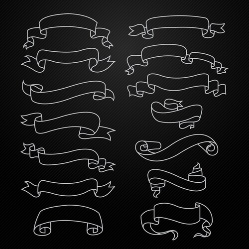 White Ribbon Set Royalty Free Vector Image - VectorStock