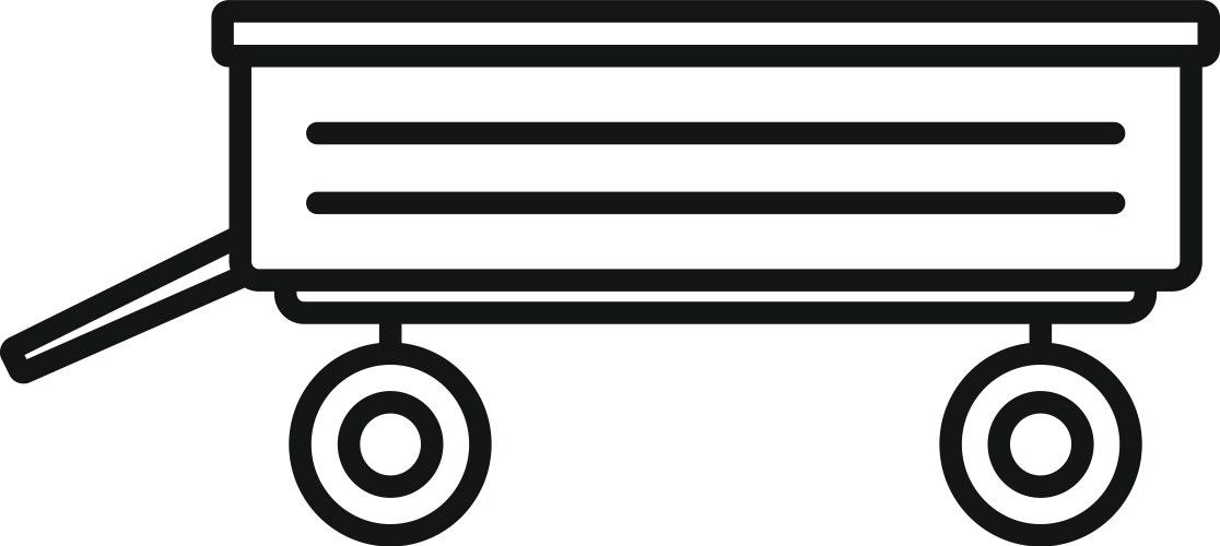 Line art of a trailer Royalty Free Vector Image