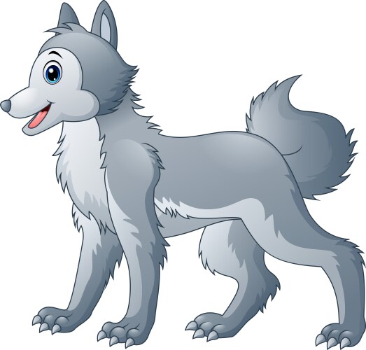 Cute cartoon wolf Royalty Free Vector Image - VectorStock