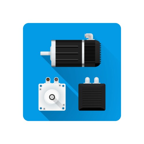 Energy education dc motor construction parts isol Vector Image