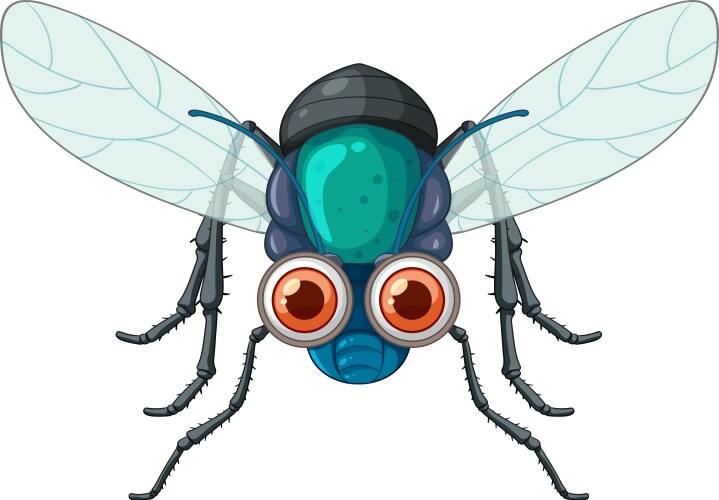 Cute little cartoon flies Royalty Free Vector Image