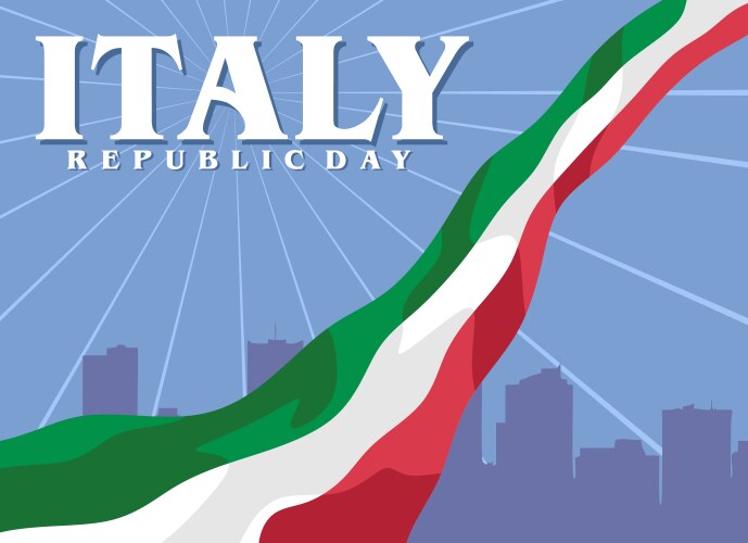 Italian people celebrate republic day Royalty Free Vector