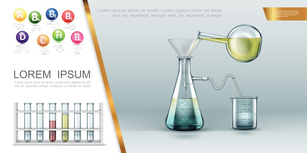 Realistic laboratory research equipment concept Vector Image