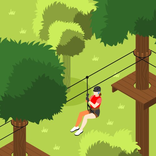 Plain background with happy boy climbing rope Vector Image