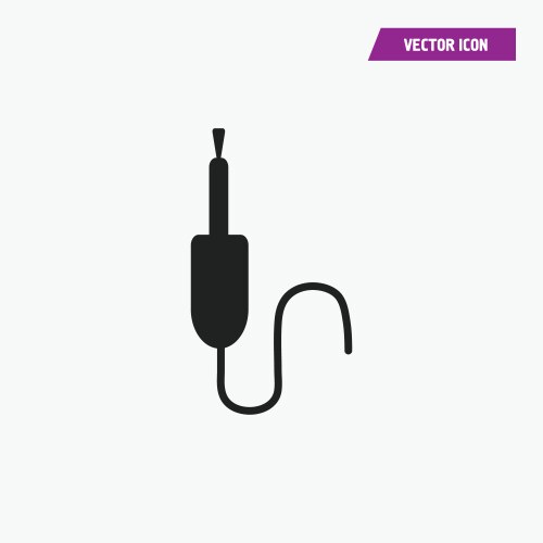 Isolated dj logo wire cable audio jack music Vector Image