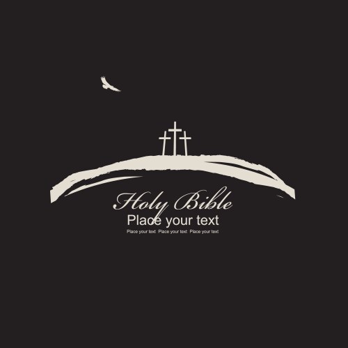 Three crosses on top of mount calvary Royalty Free Vector