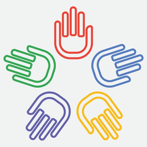 Hand drawn community logo Royalty Free Vector Image