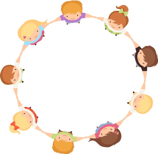 Kids dancing in circle holding hands cute Vector Image