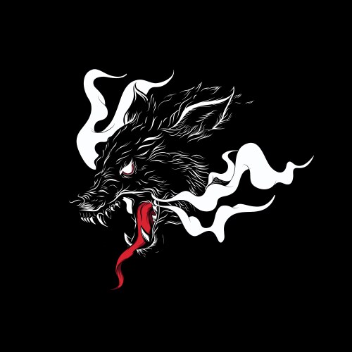 Hand drawn of cartoon wolf leader Royalty Free Vector Image