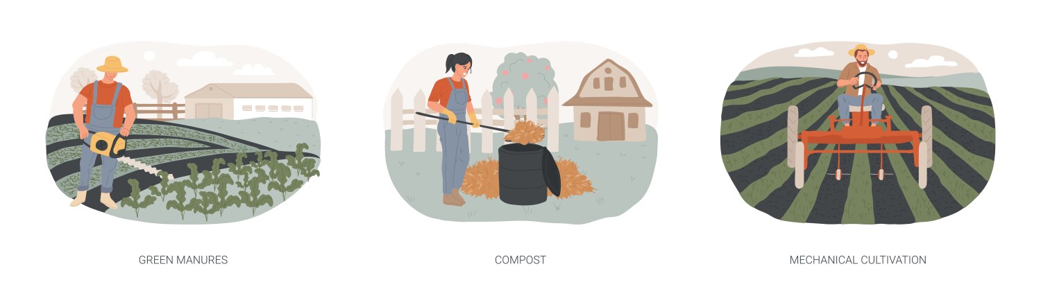 Fertilizer use isolated cartoon Royalty Free Vector Image