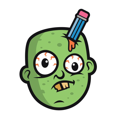 Cartoon angry zombie head halloween of funny Vector Image