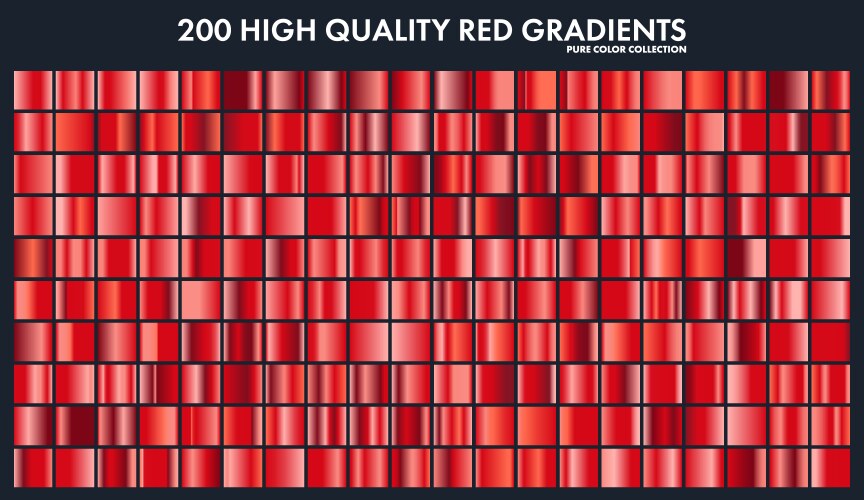 Red color gradient collection of swatches Vector Image