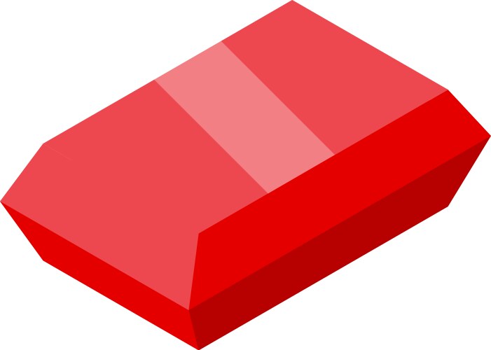 Red geometric shape rotating on white background Vector Image