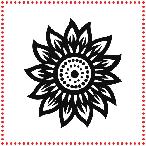 Flower Black Symmetrical Simple Vector Images (over 1,200)