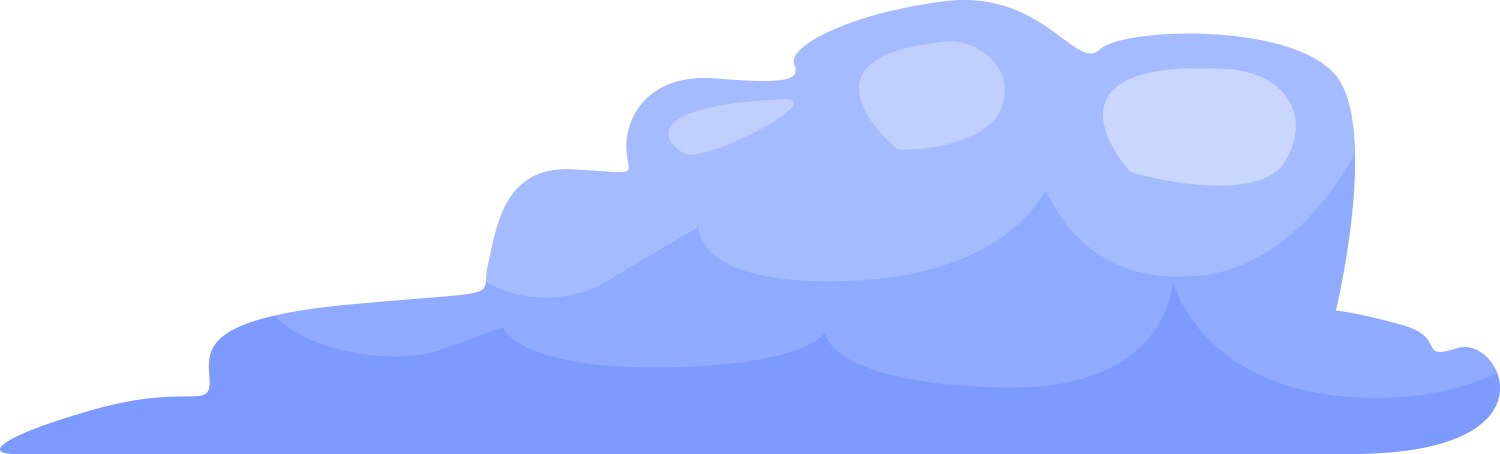 Blue cartoon cloud floating in the sky Royalty Free Vector
