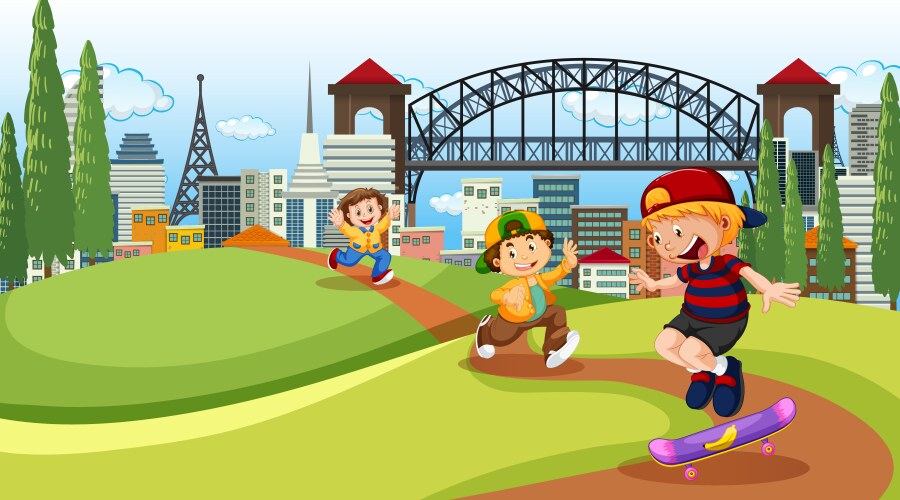 Colorful city Royalty Free Vector Image - VectorStock