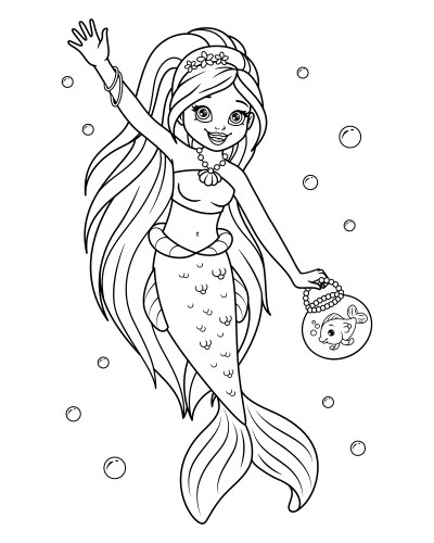 Steampunk style fish coloring book Royalty Free Vector Image