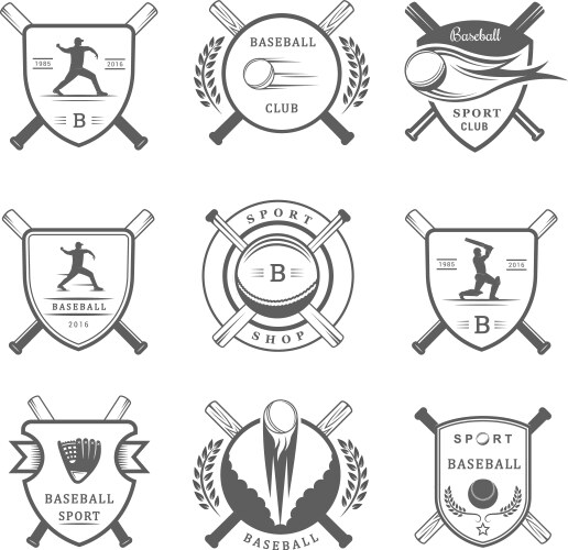 Baseball logo and insignia Royalty Free Vector Image