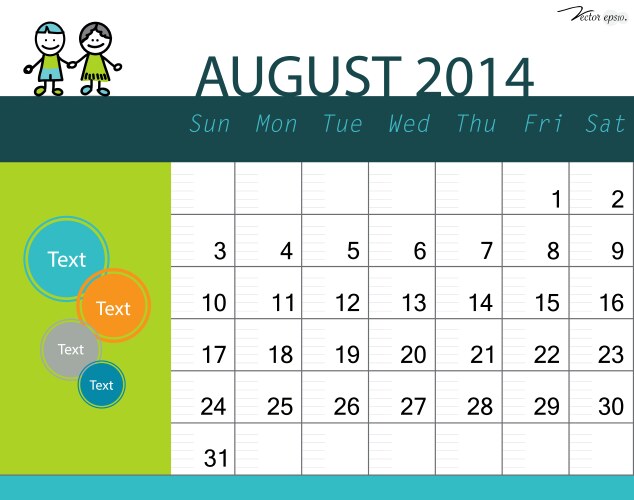 August Cartoon Vector Images (over 5,000)