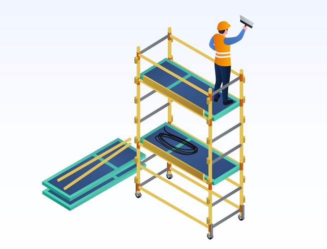 Scaffolding worker concept Royalty Free Vector Image