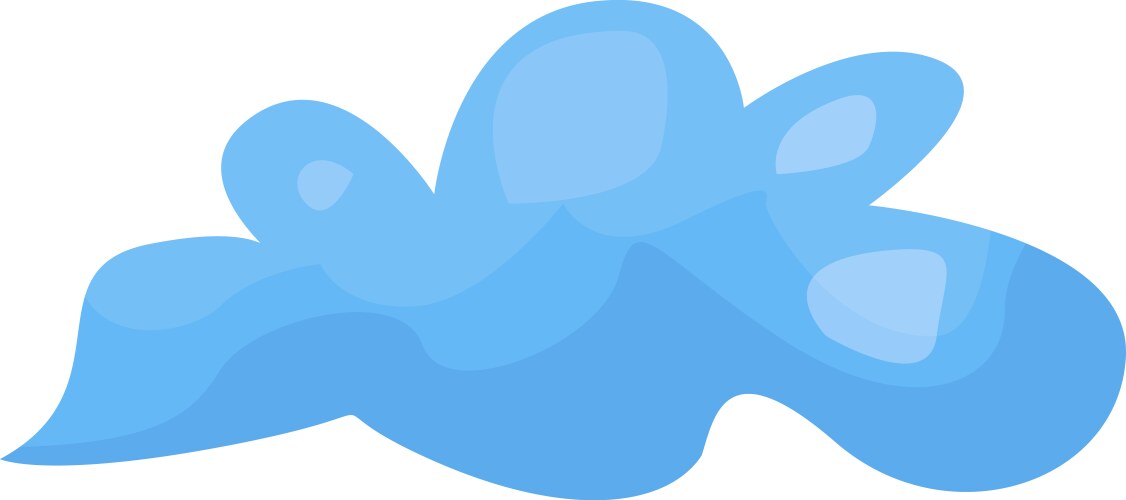 Blue cartoon cloud floating in the sky Royalty Free Vector