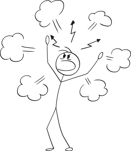 Angry Man Stick Figure Royalty Free Vector Image