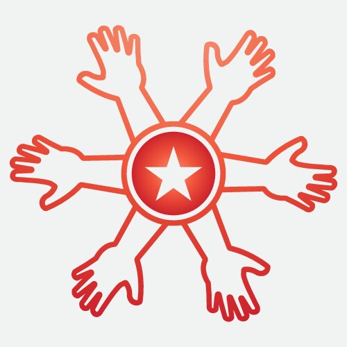 Hand drawn community logo Royalty Free Vector Image