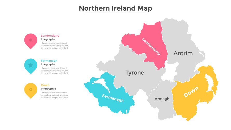 Outline Map of Northern Ireland Vector Images (over 500)