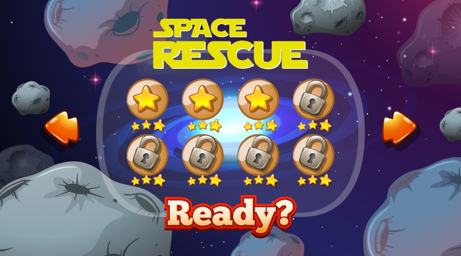 Space maze puzzle game template Royalty Free Vector Image