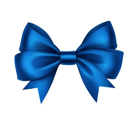 Beautiful isolated blue bow Royalty Free Vector Image