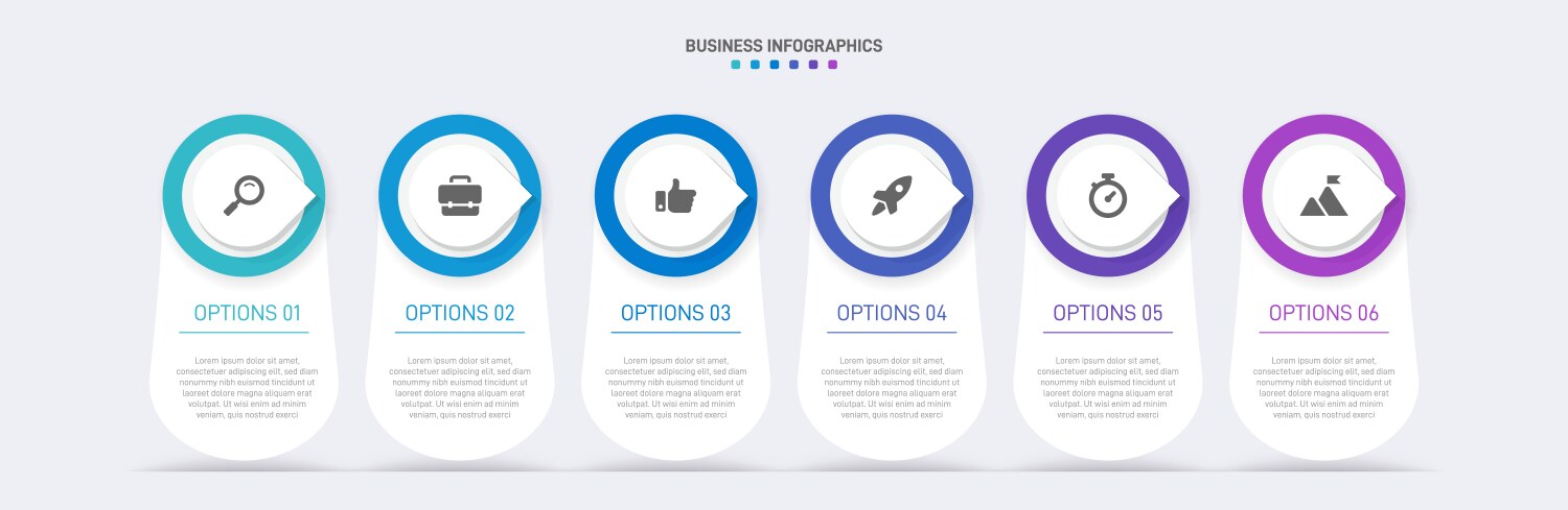 Horizontal progress bar featuring 6 arrow-shaped Vector Image