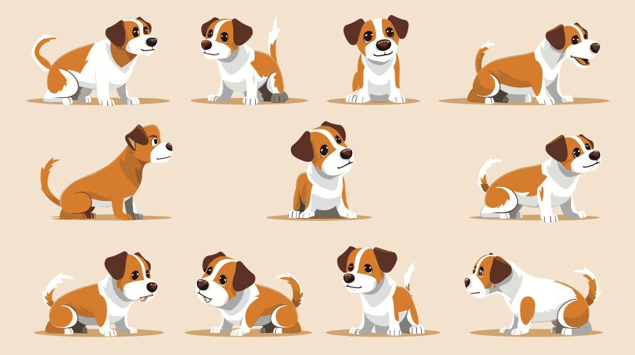 Dog Poses Vector Images (over 16,000)
