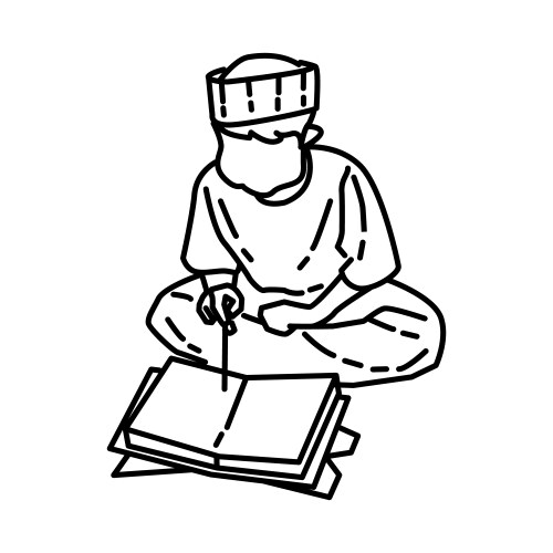 Boy tadarus icon doodle hand drawn or outline Vector Image