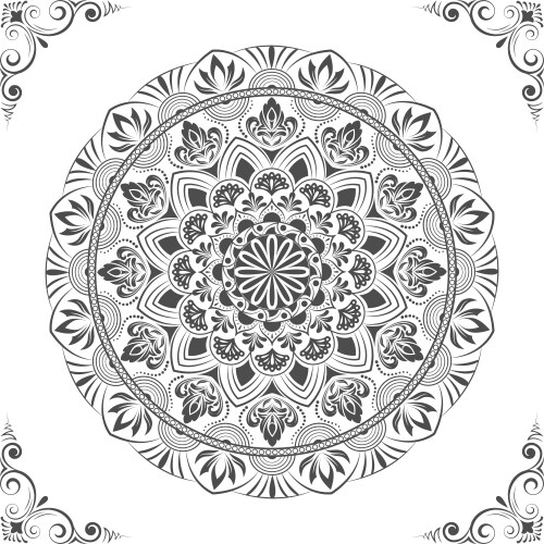 Traditional mandala in rectangle design Royalty Free Vector