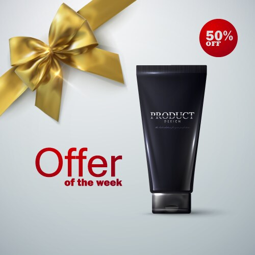 Lifting facial cream ads poster template Vector Image