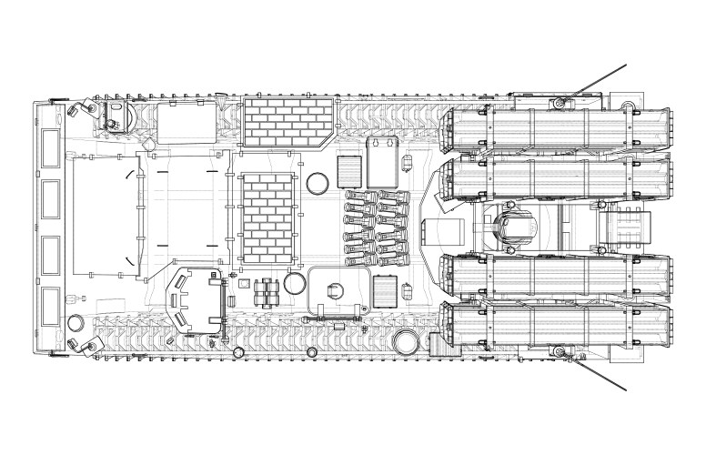 Military track missile system Royalty Free Vector Image