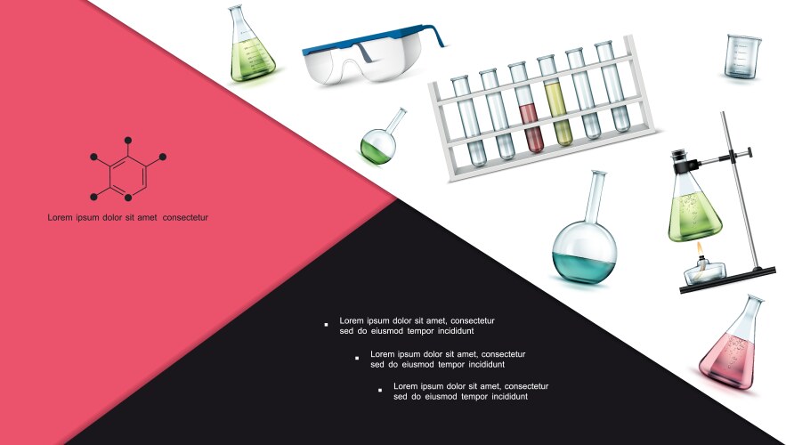 Realistic laboratory elements template Royalty Free Vector