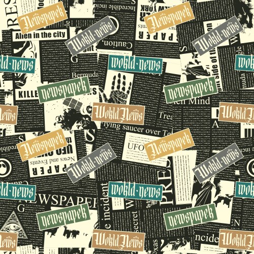 Abstract seamless pattern on a newspaper theme Vector Image