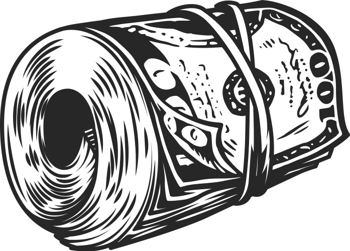 Colorful money roll of dollars concept Royalty Free Vector