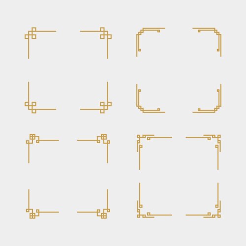 Chinese frame corner set Royalty Free Vector Image