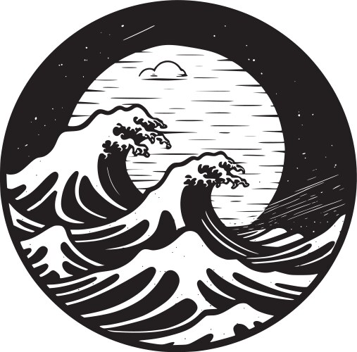 Ocean Waves Black and White Vector Images (over 58,000)