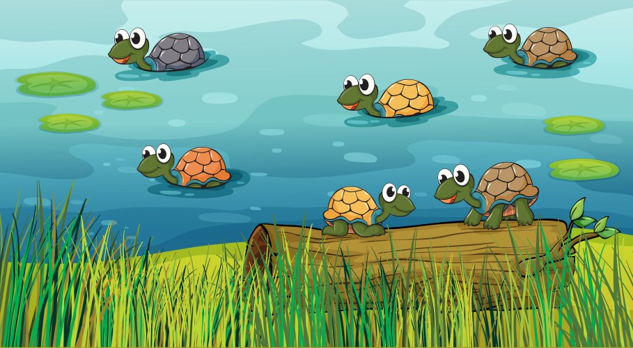 Family turtles Royalty Free Vector Image - VectorStock