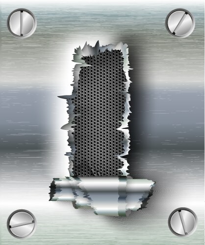 Torn metal plate isolated on a transparent Vector Image