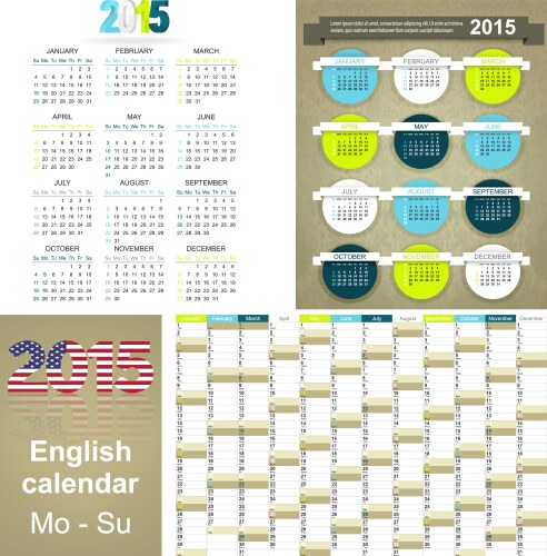 2015 calendar design Royalty Free Vector Image