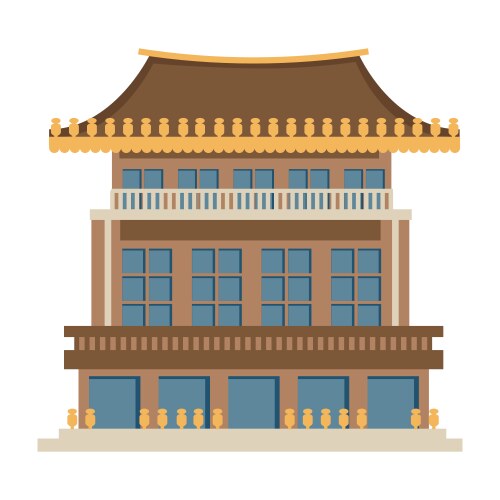 Cantonese cuisine restaurant building asian bar Vector Image