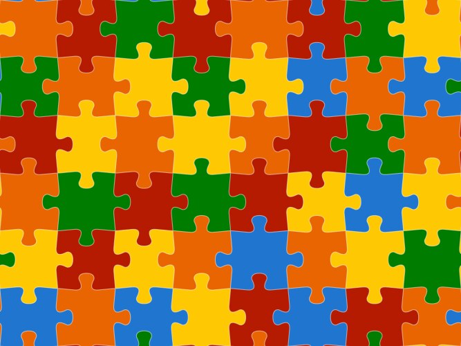 Colorful puzzle seamless Royalty Free Vector Image
