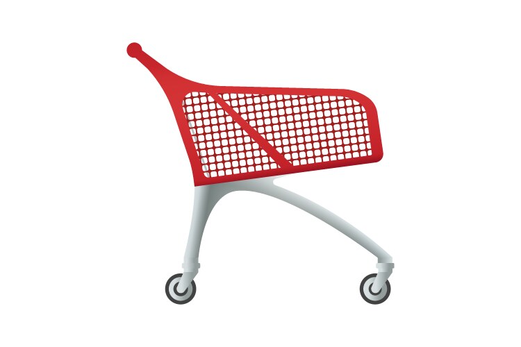 Empty classic shopping cart side view Royalty Free Vector