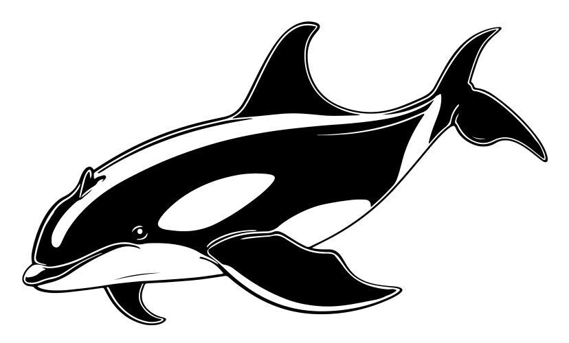 Cute killer whale cartoon Royalty Free Vector Image